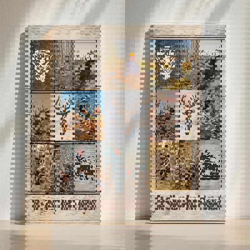 Rustic Hunter's Keepsake - Personalized Photo Collage Canvas Gift ...