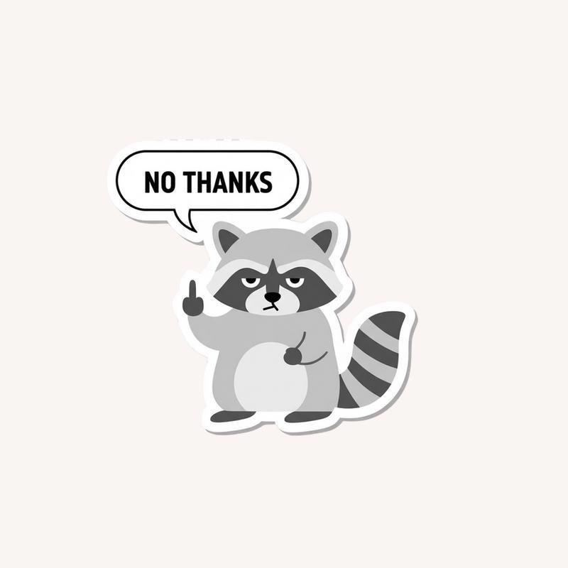 Angry Raccoon Middle Finger Sticker - Raccsy