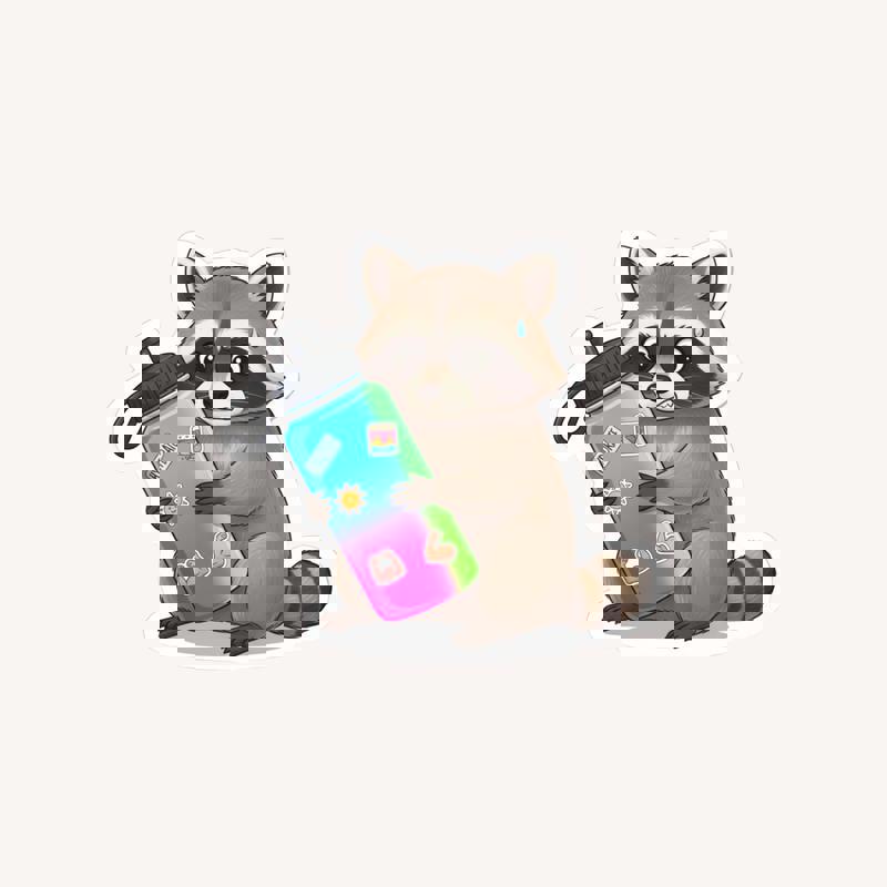 Baby Raccoon Emotional Support Water Sticker - Raccsy