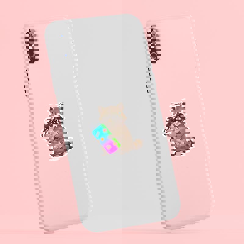 Baby Raccoon Emotional Support Water Sticker - Raccsy